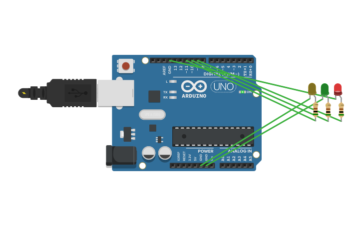 Circuit design Stop Light - Tinkercad