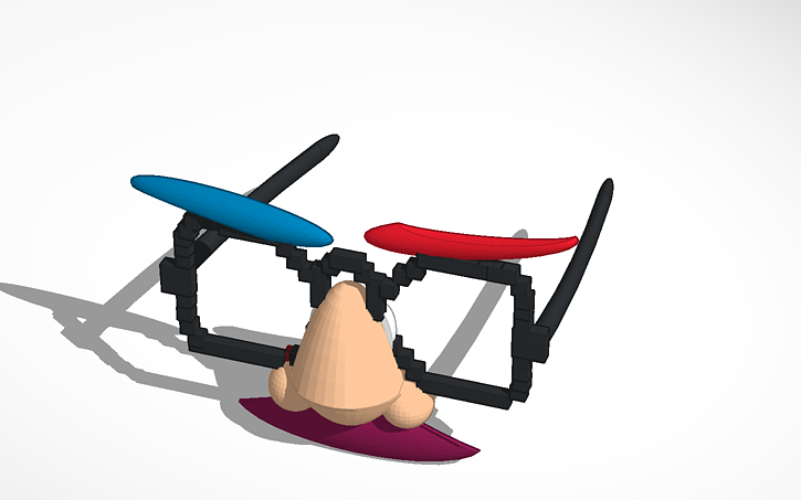 3D design of funny glasses - Tinkercad