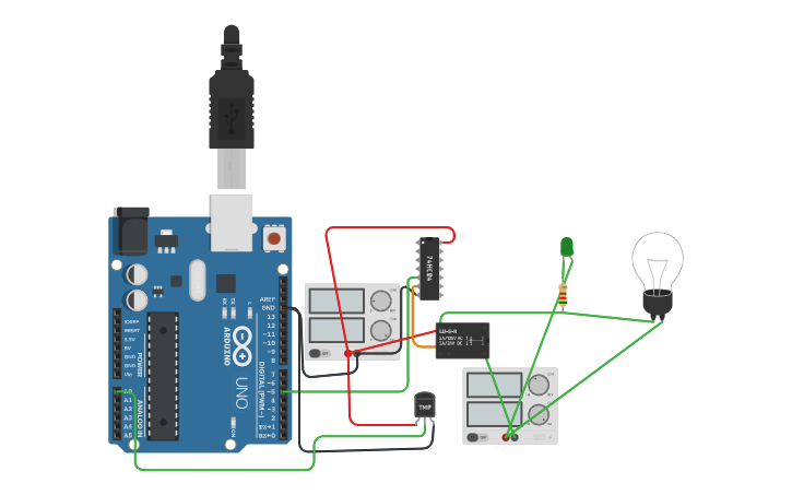 Circuit design Relè | Tinkercad