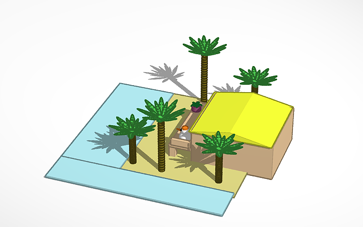 3D design beach house - Tinkercad