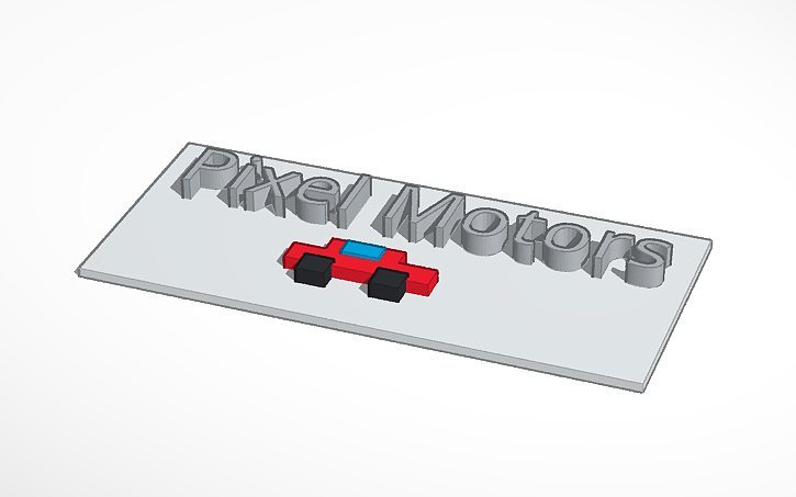 3D design pixel motors logo - Tinkercad