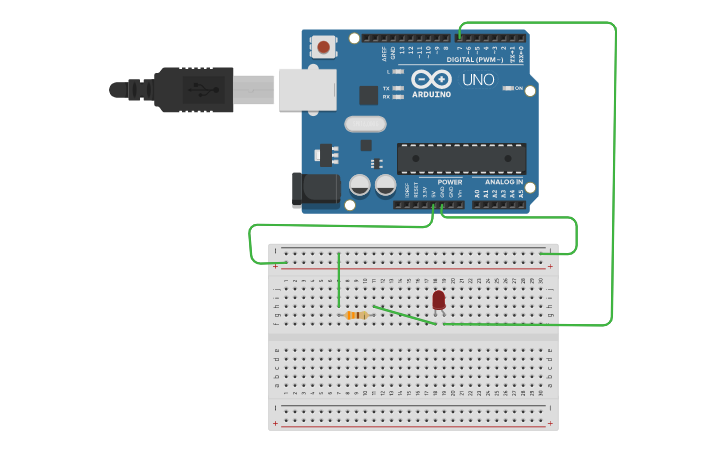 Circuit design Blinking LED - Tinkercad