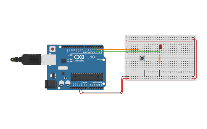 Circuit design Activity 2.1 - Pull-down and pull-up resistors - Tinkercad