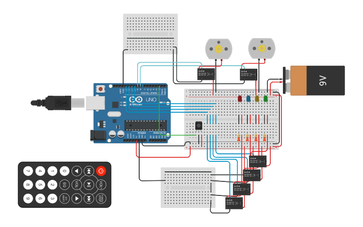 Circuit Design Ir Remote And Relays Tinkercad