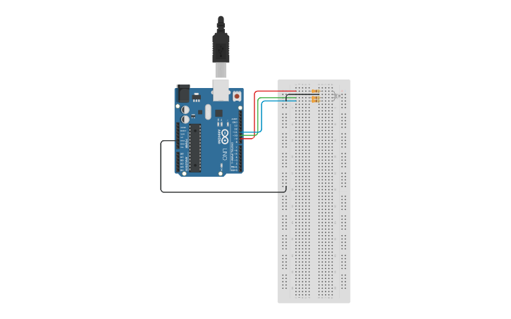Circuit design RGB LED | Tinkercad