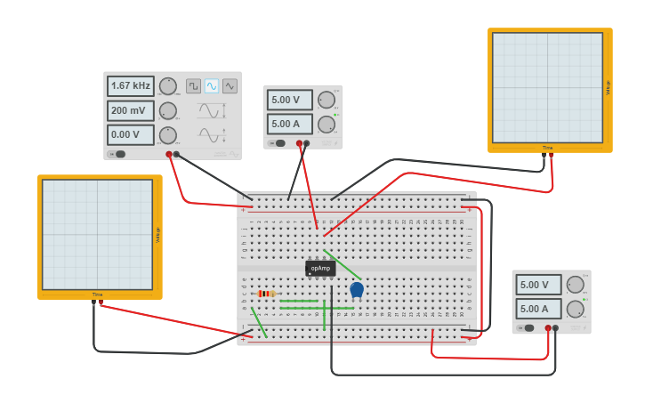Circuit design Rangkaian Integrator - Tinkercad