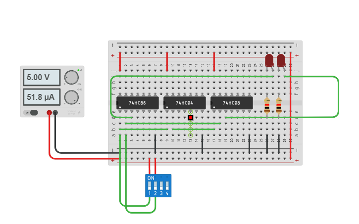 Circuit design half subtractor | Tinkercad