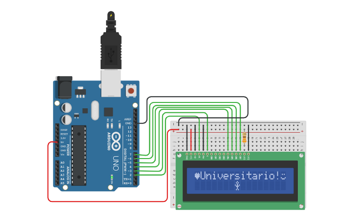 Circuit design CreateCharacter - Tinkercad