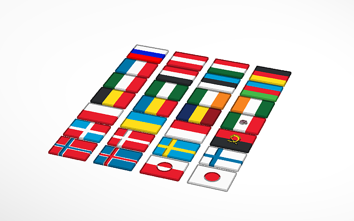 3D design Country Flags - Tinkercad