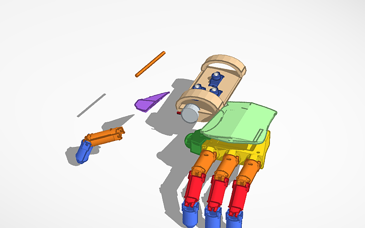 3D design robot hand prototype - Tinkercad