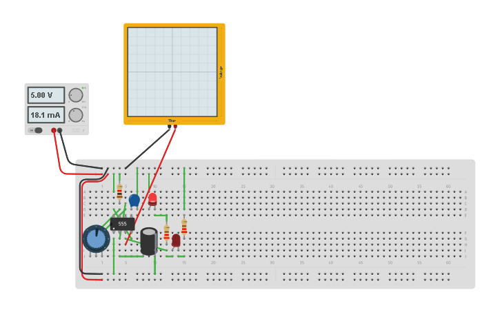 Circuit design Clock 555 - Tinkercad