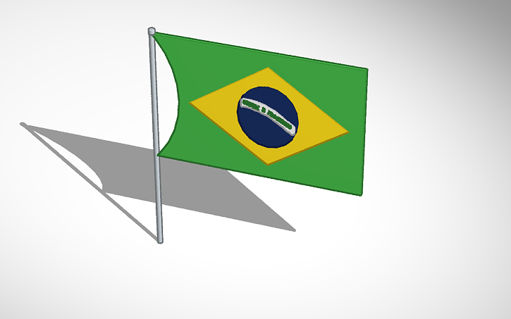 3D design Brazil's flag - Tinkercad