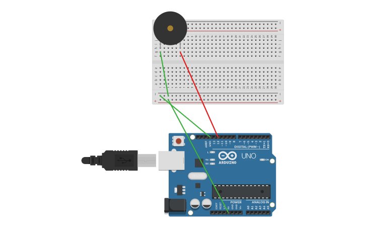 Circuit design Buzzer - Tinkercad