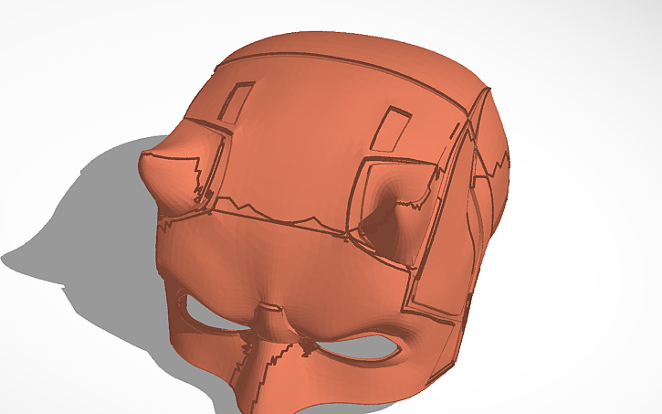 3D design DareDevil mask - Tinkercad