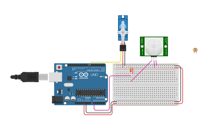 Circuit Design Sensor Y Actuador Arduino Tinkercad