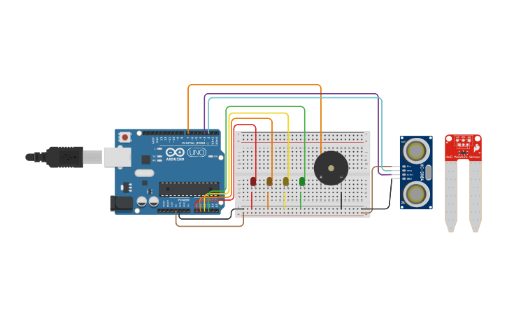 Circuit Design Copy Of Water Level Monitoring System Tinkercad