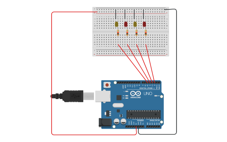 Circuit design Simple AND Efficient code - Tinkercad