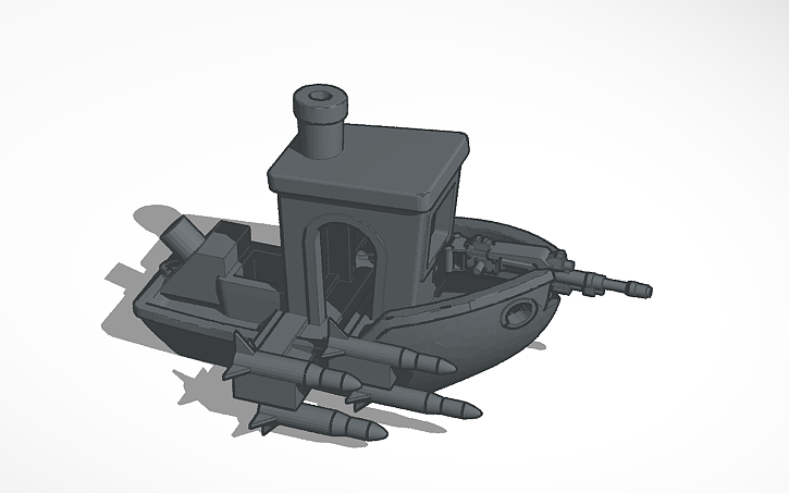 3D design bomb squad benchy | Tinkercad