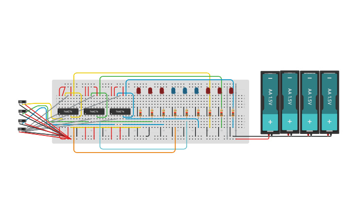 Circuit design Modul 2 Percobaan 1 Sisdig | Tinkercad