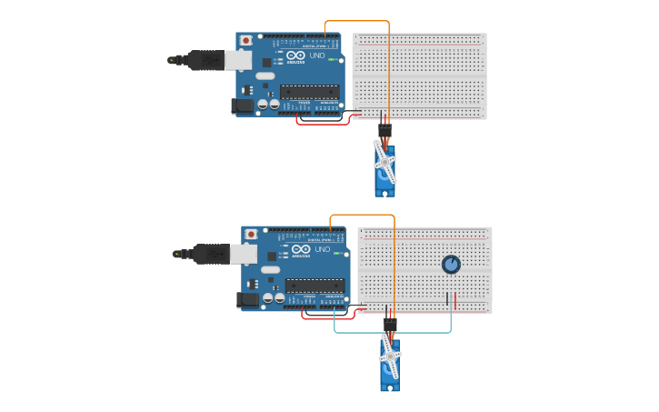 Circuit design Micro servo - Tinkercad