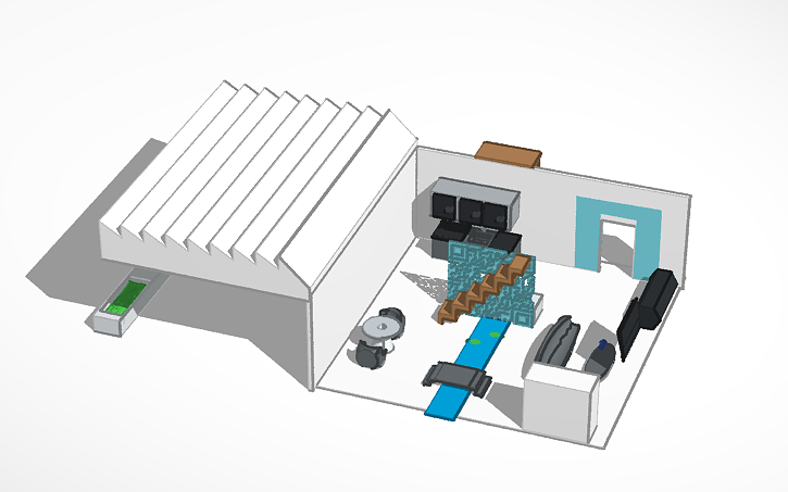 3D design Interior of a modern house | Tinkercad