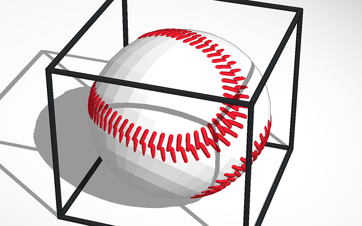 3D design Baseball in Glass Case - Tinkercad