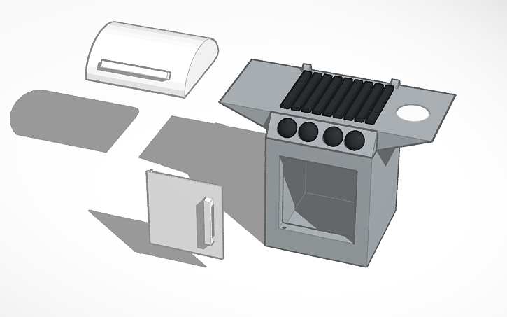 3D design Doll house gas grill - Tinkercad