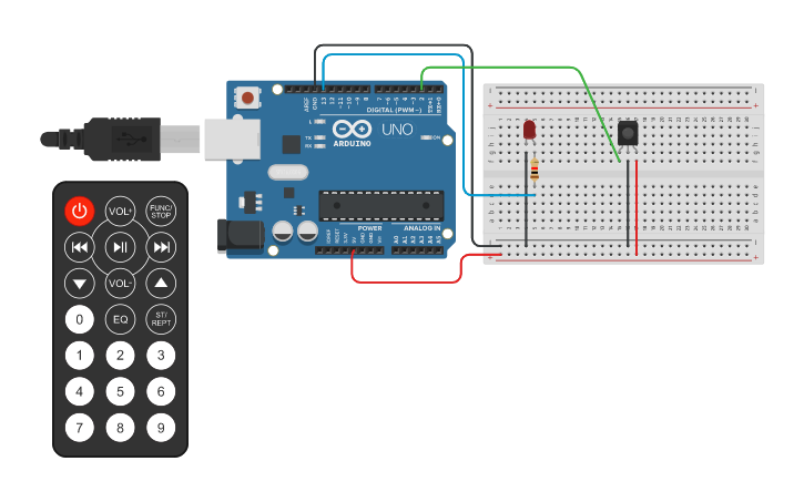 Circuit design IR Sensor and remote interfacing with arduino to turn ON ...