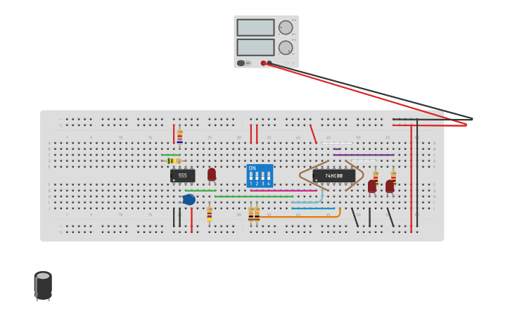 Circuit design Flip flop - Tinkercad