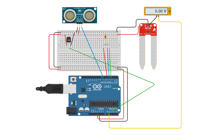 Circuit design Aula presencial arduíno 2 - Tinkercad