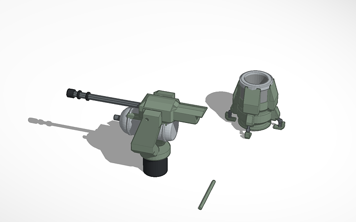 3D design Halo Vulcan Turret MG for printing that pivots on X and Y ...