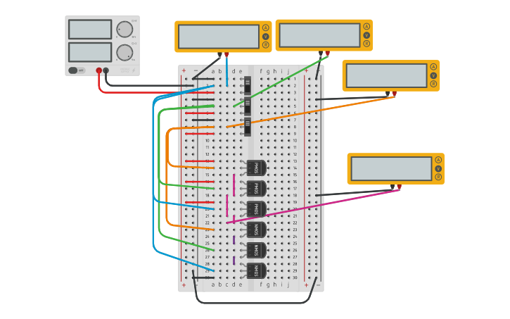 Circuit design NAND3 CMOS - Tinkercad