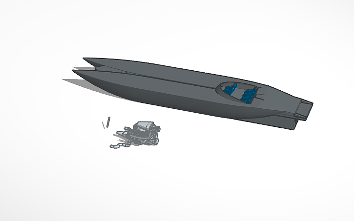 3D design catamaran race boat | Tinkercad