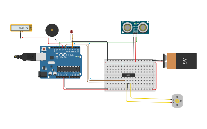Circuit design Forward collision Warning system | Tinkercad