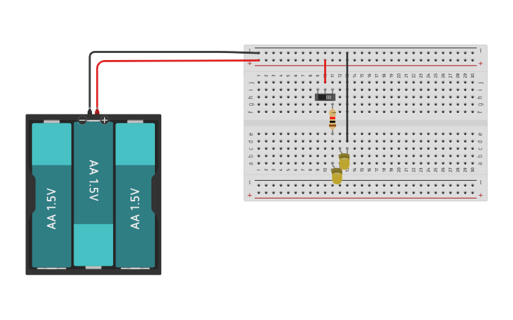 Circuit design circuito 1 en serie - Tinkercad