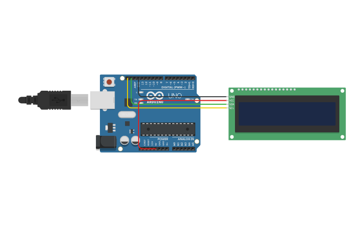 Circuit design Ecran LCD I2C - Tinkercad