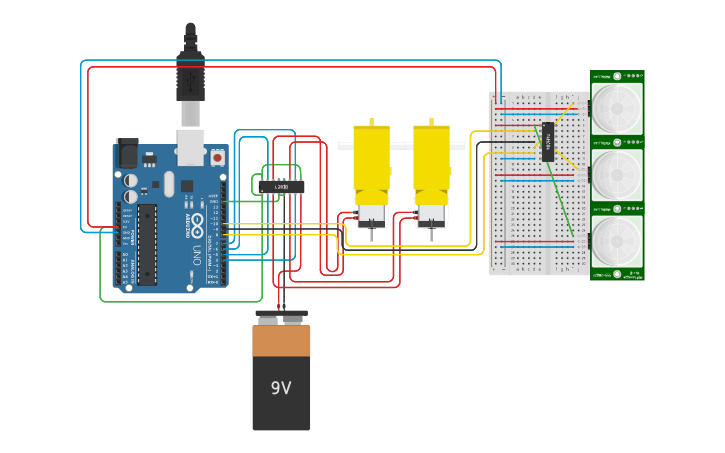 Circuit Design Solution Lab 3 2 Motor Control Infrared Tinkercad