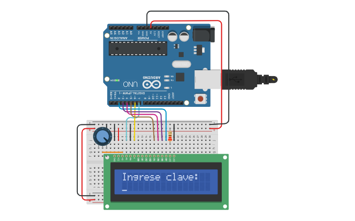 Circuit design LCD 3 - Tinkercad