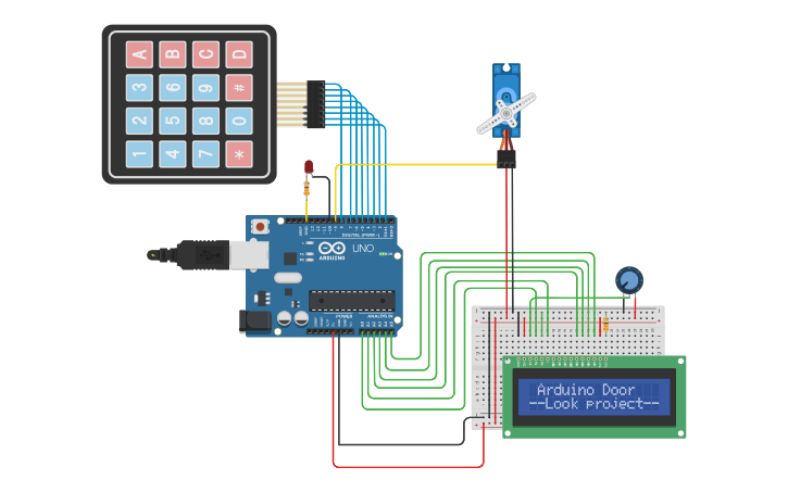 Circuit design Smart Door Lock System - Tinkercad