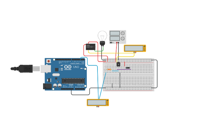 Circuit Design Lampada Comandata Da Arduino Tramite Relè Tinkercad