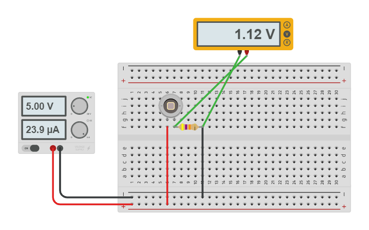 Circuit design Fotodiodo - Tinkercad