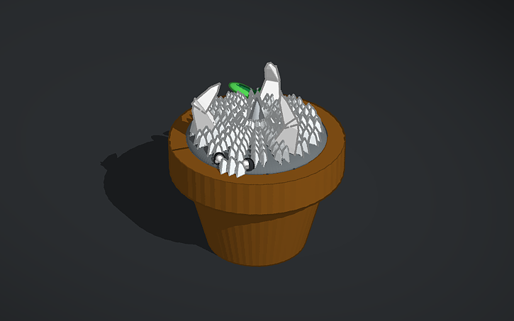 3D design Spike Rock in a pot - Tinkercad