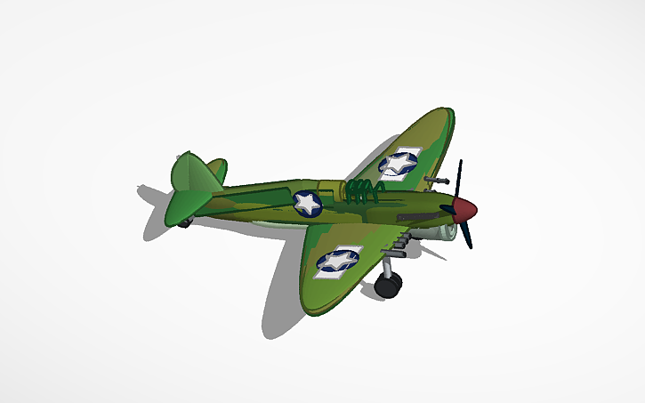 3D design P40 warhawk with camoflauge - Tinkercad