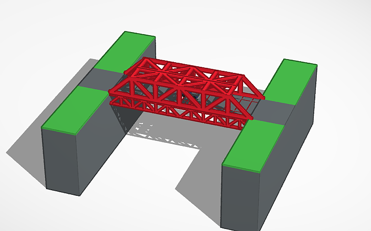 3D design bridge collapse with crashable car - Tinkercad