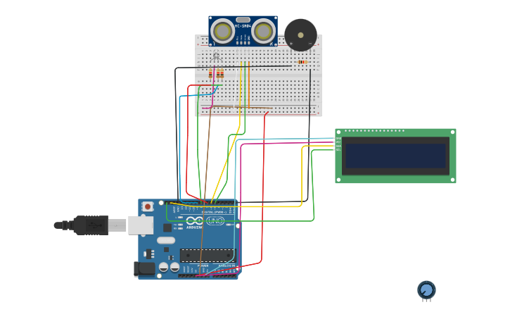 Circuit design Ultrasonic Arduino Darbs - Tinkercad