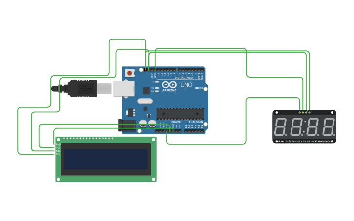 Circuit design timer and clock monitor - Tinkercad
