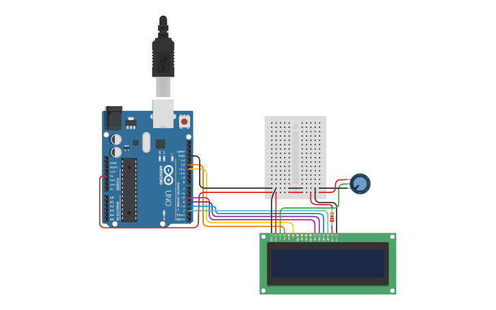 Circuit design LCD - Tinkercad