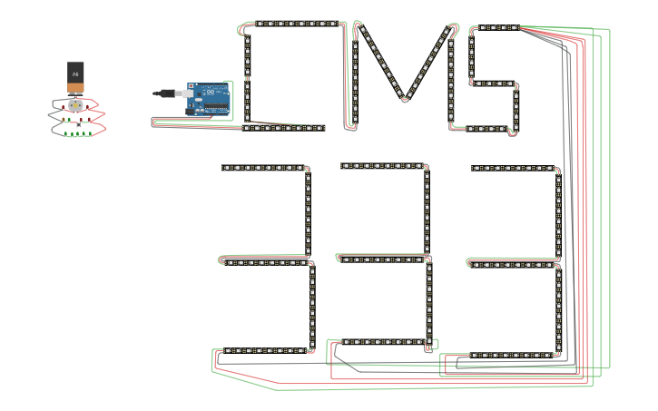Circuit Design Copy Of Cms Letters Neopixels Tinkercad