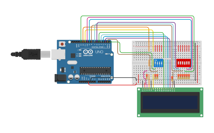 Circuit design Calculadora con arduino - Tinkercad Circuit design Calculadora con arduino - Tinkercad