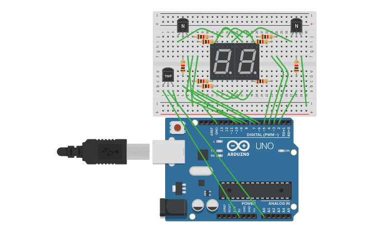 Circuit Design Termometro Digital Tinkercad